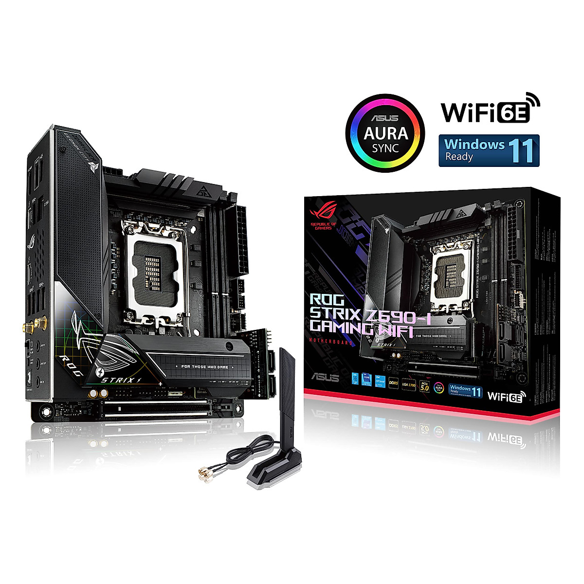 ASUS ROG Strix Z690-I Gaming mini-ITX Motherboard - WiFi 6E, PCIe 5.0, DDR5, Thunderbolt 4, M.2