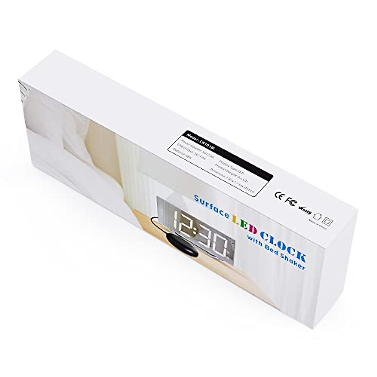 Alarm Clock for Heavy Sleepers Adults, 8.7'' Large Led Digital Mirror Alarm Clock with USB Charger, Vibrating Alarm Clock with Bed Shaker, Battery Backup Snooze Dual Alarm Dimmer, for Teens Adults