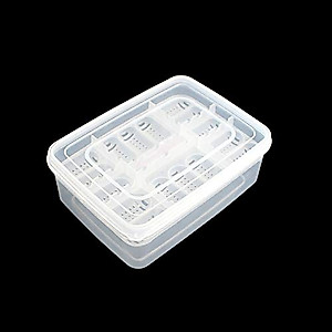 JOBEDE 16 Grids Reptile Breeding Box, Reptile Egg Incubator Professional Plastic Reptile Breeding Box Hatching Box Case Tray for Hatching Gecko Lizards Lions Mane Without Thermometer