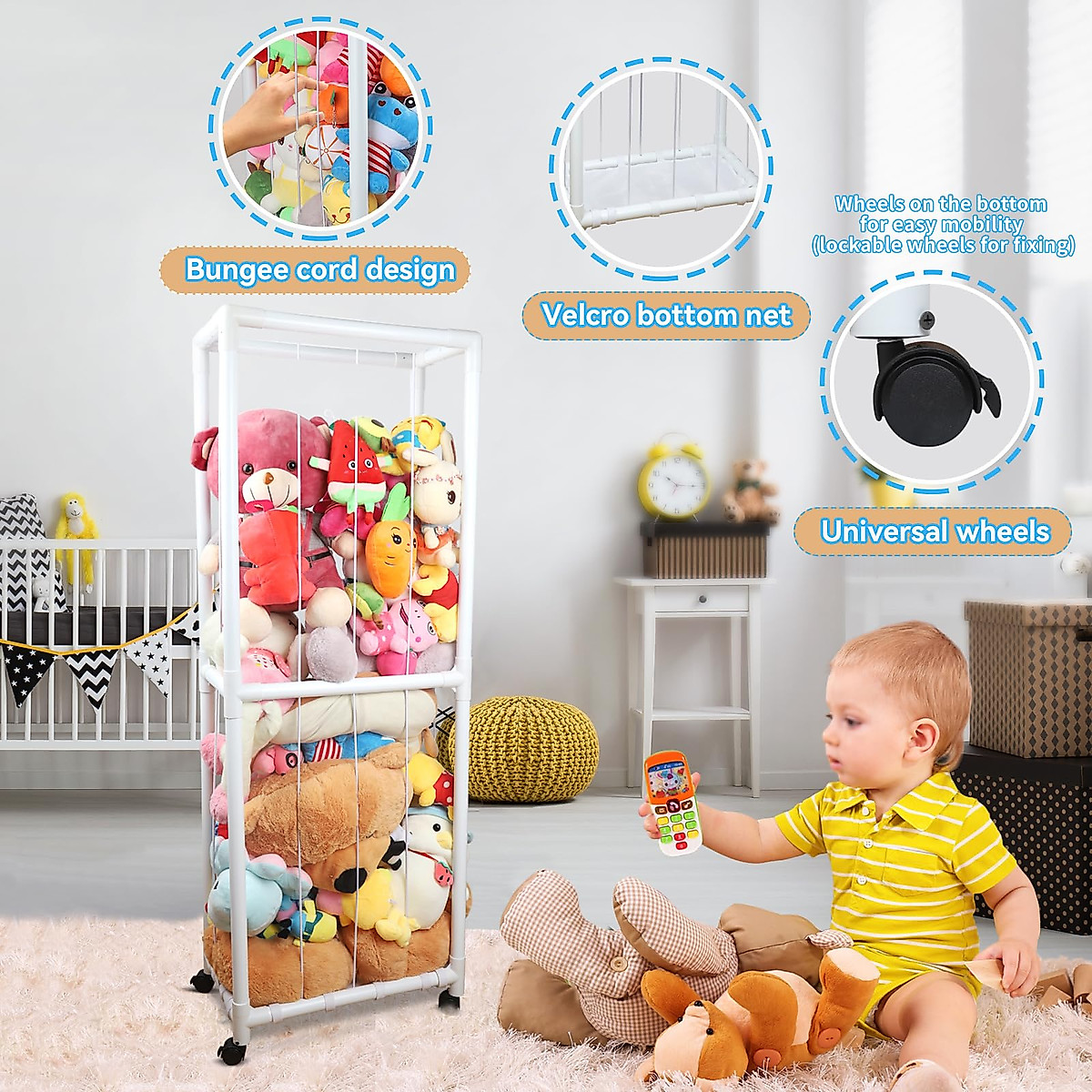 Raifenc Stuffed Animal Zoo Storage Box, Suitable As A Kindergarten Birthday Gift, Can Also Be Used As A Stuffed Animal Cage And A Stuffed Animal Jail, Suitable For Bedrooms And Children'S Playroom