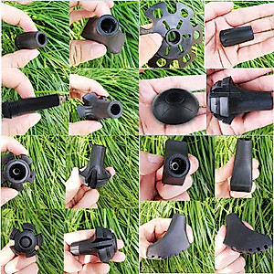 Favuit Hiking Pole Tips, Walking Stick Rubber Tips Trekking Poles 6Pcs Replacement Protectors Boot Tips Rubber Feet fits Most Standard Hiking Sticks 11mm Hole Diameter