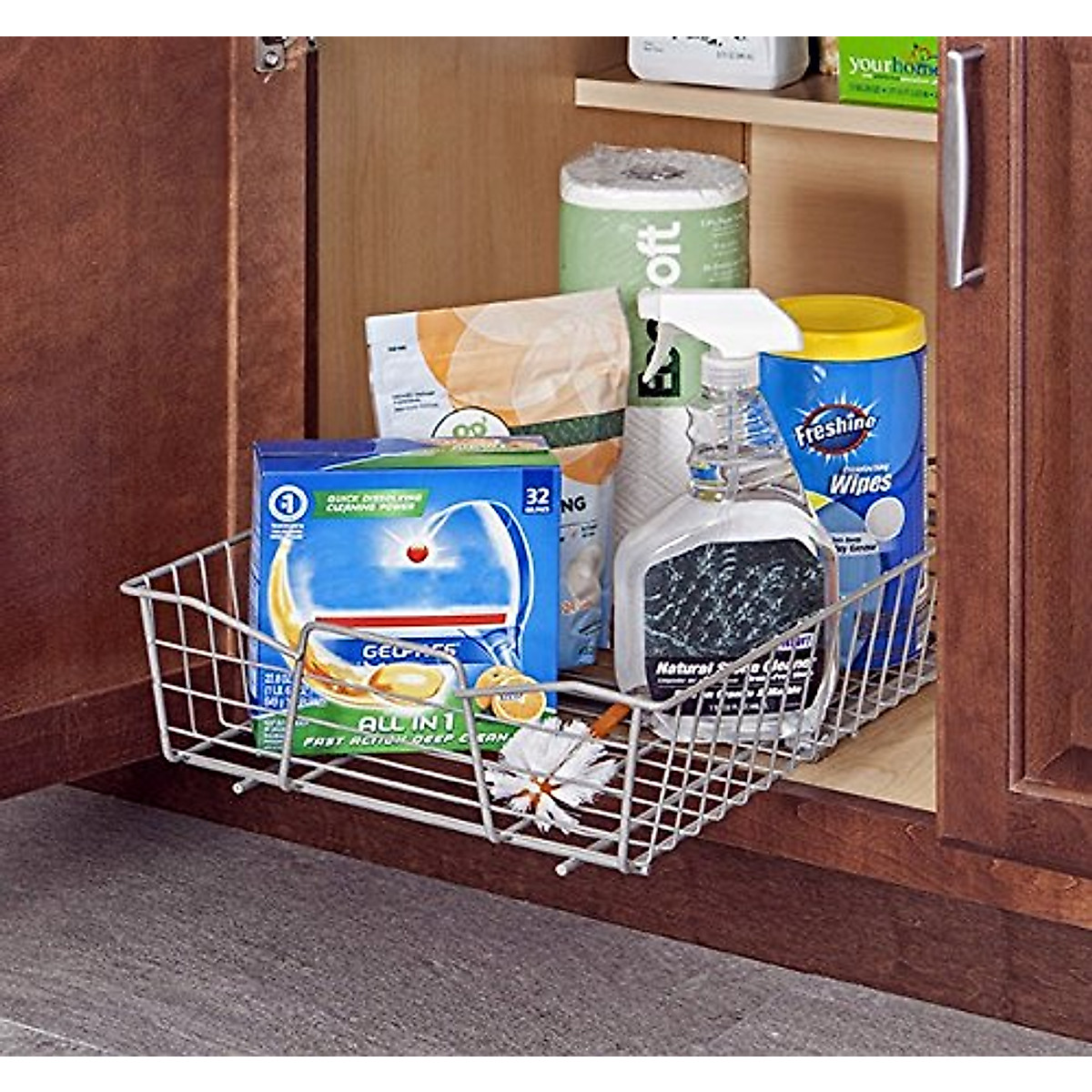 ClosetMaid 3087 14-Inch Wide Cabinet Organizer, Nickel