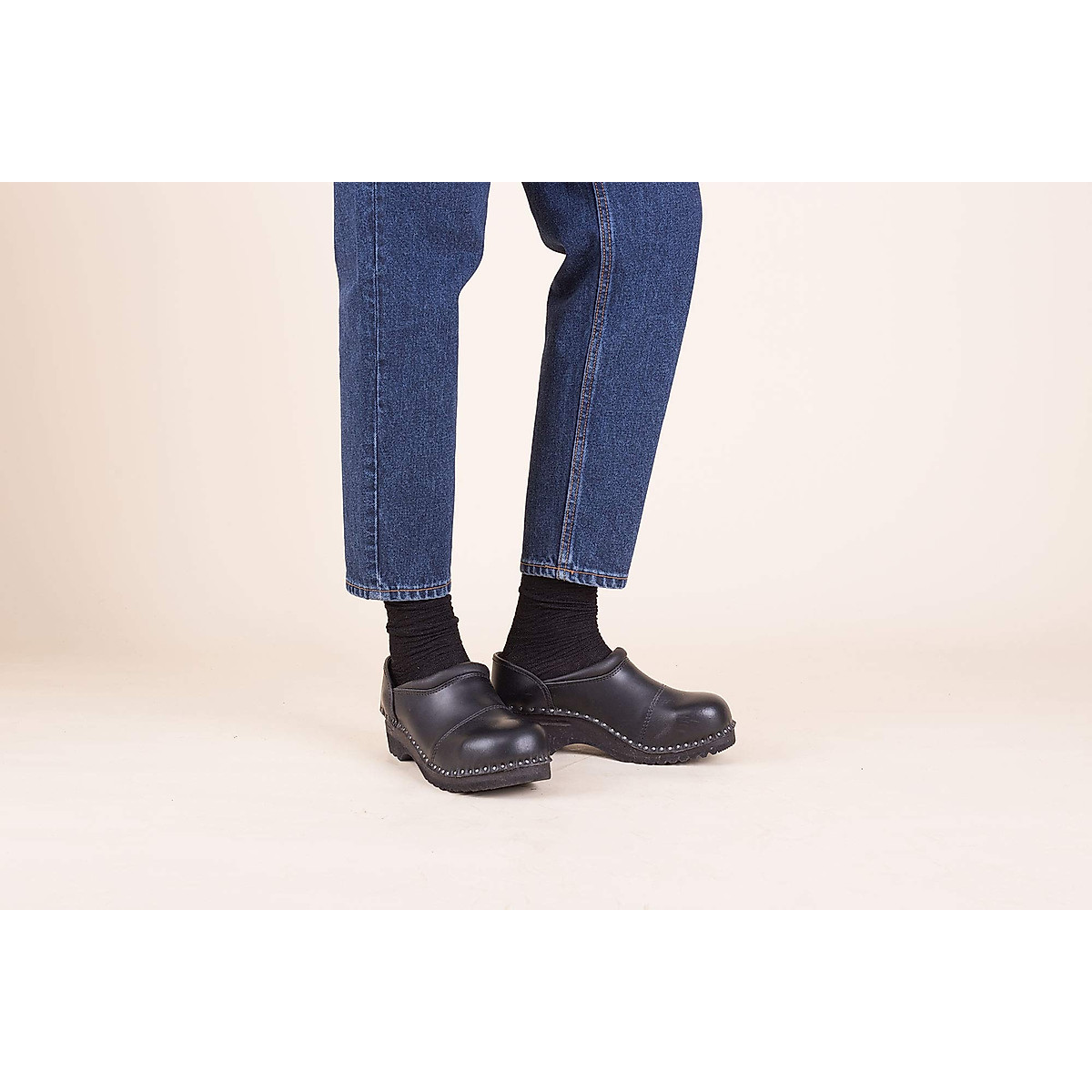 Troentorp Clogs, Picasso Bastad Slip On Steel Toe Non Slip Womens Leather Wooden Nursing Chef Work Swedish Clogs Black US 9 (EU 39)