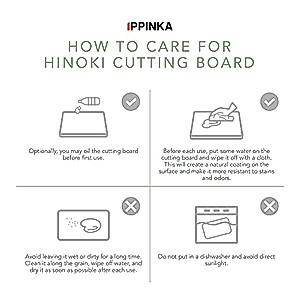 Hinoki Japanese Cypress Wood Cutting Board - Large, Ultra Thin