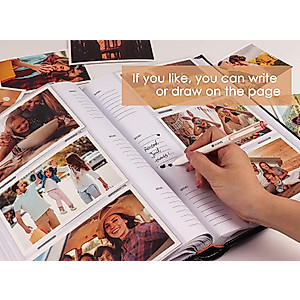 RECUTMS Photo Picture Album 4x6 300 Photos,Small Capacity Premium Leather Cover Wedding Family Photo Albums Holds 300 Horizontal Photos(Black)
