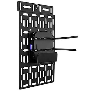 Mount-It! Cable Box Mount Behind TV | Adjustable Universal Mounting Bracket for Streaming Devices, Router, Modem, DVD | Wall and Behind TV Compatible, Steel
