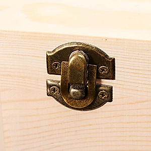 Healifty 2pcs Wood Craft Box Hexagon Unpainted Wooden Jewelry Box DIY Storage Chest Treasure Case Organizer Sundries Jewelry Storage Container(Random Lock Style)