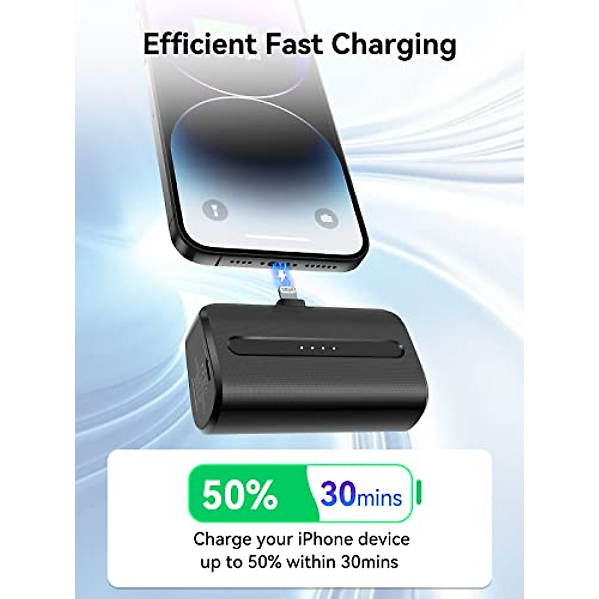 LVFAN Small Portable Charger 6600mAh, Ultra-Compact 20W PD Fast Charging Power Bank Cute Battery Pack Portable Charger for iPhone 14/13/12/11/XR/XS/X/SE/8/7/6 Mini Pro Max Plus Airpods iPod, Black