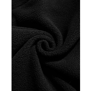 ZAFUL Men's Fluffy Polar Fleece Sweatshirt NEW YORK Embroidery Colorblock Half Zip Unisex Hoodie Black M