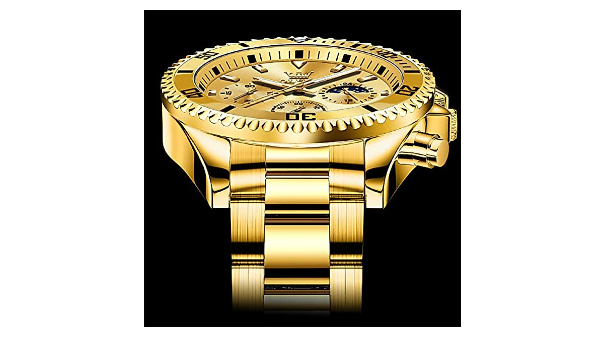 OLEVS Classic Gold Watch for Men - Luxury & Waterproof