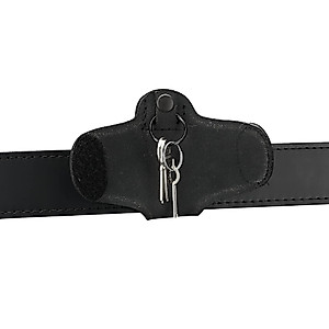 Perfect Fit Silent Key Holder Police Duty Belt Key Keeper Handcuff Key Holder Black Leather Basketweave