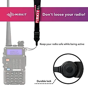 MIRKIT 2pc UV5R Battery BL-5 3800mAh & 2pc 2.5 mm USB Charger Cables with Lanyards Mirkit for Two Way Radio Compatible with Baofeng UV-5R BF-F8HP UV-5RX3 UV-5RTP UV-5X3