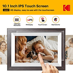 KODAK 10.1 Inch WiFi Digital Picture Frame with 32GB Storage, Electronic Smart Digital Photo Frame 1280x800 IPS Touch Screen, Auto-Rotate, Share Moments Instantly via KODAK App from Anywhere Anytime