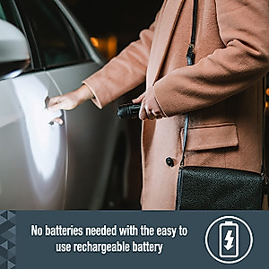 SABRE 2-in-1 Tactical Stun Gun with LED Flashlight, Self Defense Stun Gun with 2.517 µC Charge Produces Intolerable Pain, 130 Lumen LED Light, Safety Switch, Belt Holster, Rechargeable Battery