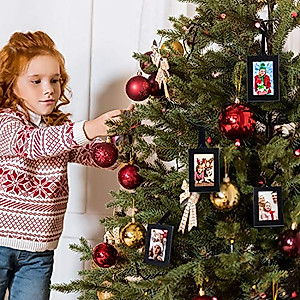 Jetec 12 Pieces Christmas Hanging Picture Frame Ornaments Hanging Family Photo Frames Display Christmas Tree Decorative Frame for Christmas Photo Picture Tree Display Decorative Table Home Decor