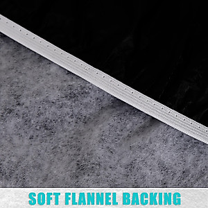 Smiry Round Table Cloth Cover, Elastic Fitted Flannel Backed Vinyl Tablecloths for 36"-44" Round Tables, Waterproof Wipeable Table Covers for Indoor, Outdoor, Picnic and Camping, Black