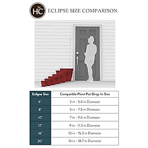 The HC Companies 16 Inch Eclipse Round Planter with Saucer - Indoor Outdoor Plant Pot for Flowers, Vegetables, and Herbs, White