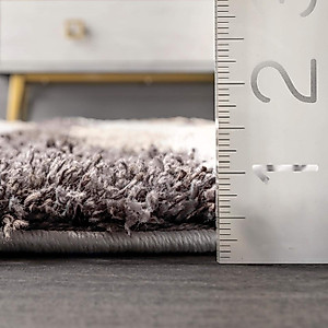 nuLOOM Elliot Soft Abstract Shag Tassel Plush Area Rug, 8x10, Beige