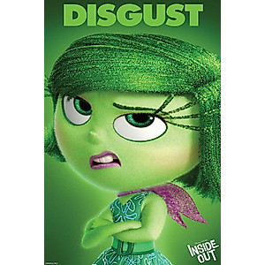 Jionk? DISGUST - Inside Out Movie Poster 12 x 18" , Glossy Finish (Thick): Joy, Fear, Anger, Disgust, Sadness