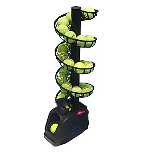 AnBt Tennis Machine Tennis Serving Machine Lightweight Tennis Toss Machine Plug in/Batteries 30 Balls