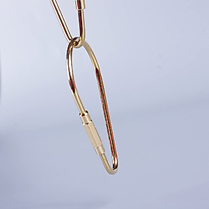 Dong Huang 3pcs Durable Brass Screw Lock Clip Key Ring for Keychains, Tear Drop Shape Keychain Clip, Simple Style Key Chains Women for Car Keys, Coppery, 3