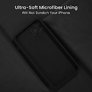 FireNova for iPhone 12 Pro Max Case, Silicone Upgraded [Camera Protecion] Phone Case with Soft Anti-Scratch Microfiber Lining, 6.7 inch, Black