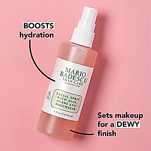 Mario Badescu Facial Spray with Aloe, Herbs and Rosewater for All Skin Types | Face Mist that Hydrates, Rejuvenates & Clarifies |4 Fl Oz (Pack of 2)
