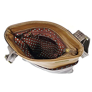 CHALA SWING Pack Smartphone Cross-Body Purse Purse Charm (Brown_ Dragonfly With Teal Flower)