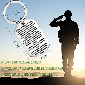 bobauna Military Wife Prayer Keychain Please Stay With Me And Keep Me Strong Deployment Army Gift (military wife's prayer keychain)