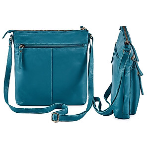 Wise Owl Accessories Real Leather Crossbody Bag Purse for Women Bundled with RFID Long Bifold Wallet (Set of 2)