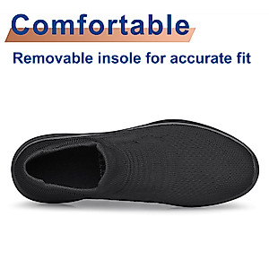 YHOON Womens Walking Shoes Non Slip Running Shoes Breathable Workout Shoes Lightweight Gym Sneakers Zapatos para Mujer Black Size 9.5