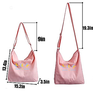 Kpop TXT Merchandise Canvas Shoulder Bag, Hobo Crossbody Handbag Casual Tote