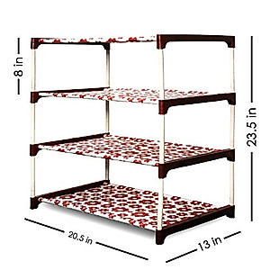 OppsDecor 10 Tiers Shoe Rack, Easy Assembled Shoe Stand Non-woven Fabric Shoe Tower, Sturdy Shoe Shelf Storage, Rack for Shoes Organizer Cabinet