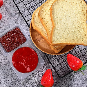 Obfuscate Condiment Container with Lids，Disposable Double Compartment Snack Container for Sauce, Sampling, Travel Snack 20PCS