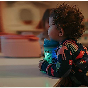 Nuby Insulated Light-Up Plastic Cup with No Spill Bite Resistant Hard Spout, 10 Oz, Blue Space