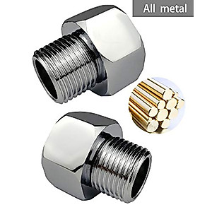 Brass Pipe Fitting,Adapter 3/4”GHT Female Thread (Swivel) x 1/2” NPT Male Threaded Connector,Garden Hose Connector, Garden Hose to Shower adapter,Chrome (3/4GHT female X 1/2NPT male)