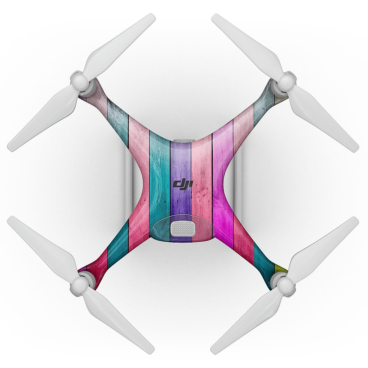 Design Skinz Design Skinz Vibrant Neon Colored Wood Strips Full-Body Wrap Decal Skin-Kit Compatible with The Drone DJI Phantom 2