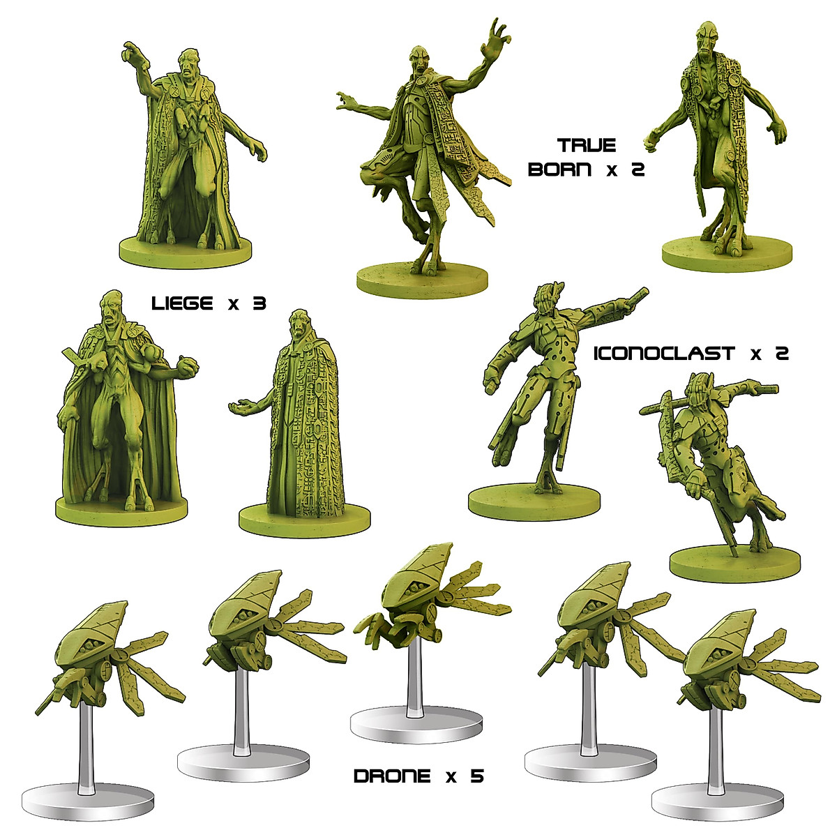 Battle Systems - Core Space First Born - Sci-Fi Miniatures Board Game - Cyberpunk 28mm Science Fiction Figures for 40K Wargame - Tabletop Modular 3D Gaming Terrain - (First Born Starter Set)