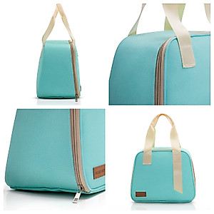 NORTOMY Insulated Lunch Bag for Women Men,Waterproof Cooler Lovely Canvas Lunch Bags for Women,Perfect size Reusable lunch bag for lunch box for Work Picnic