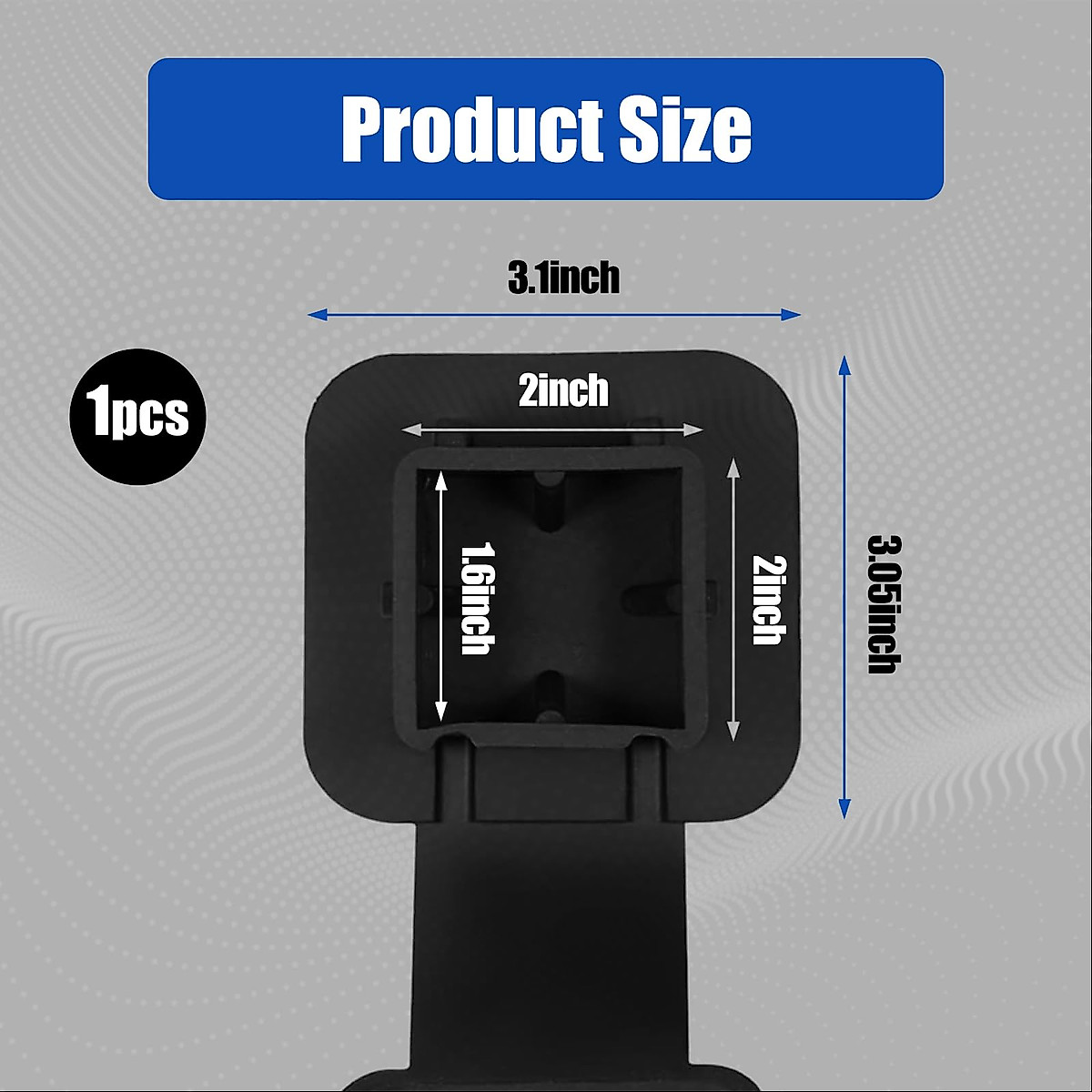 Fogfar 1 PC Square Tow Hitch Dust Plug, 3.14" x 3.14" x 1.96" American Flag Pattern Tow Tube Square Cover, Trailer Receive Tube Plug, Fits 2" x 2" Receiver Tube (Red)