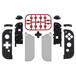 eXtremeRate Classics NES Style Soft Touch Joycon Handheld Controller Housing (D-Pad Version) Full Buttons, Replacement Shell Case for Nintendo Switch & Switch Oled Joy-Con – Console Shell NOT Included