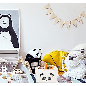 TIBAOLOVER Rectangular Kids Storage Basket Gift Basket Baby Storage Basket Cute Kids Toy Storage Bin Organizer Shelf Book Basket Room Decor(PANDA)