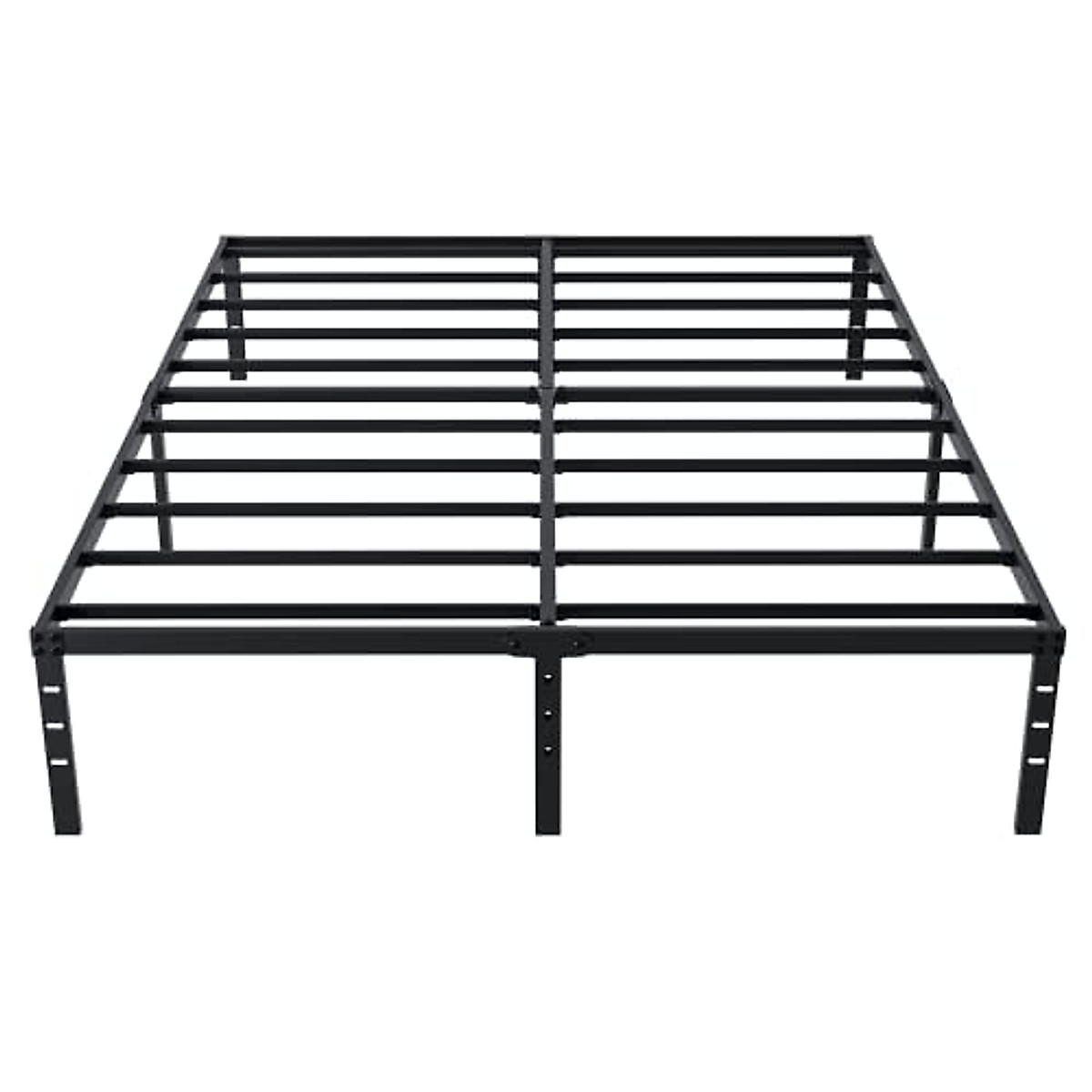 BetLife Queen Size Bed Frame with Stronger Steel Slat Support/ 16 Inch High Non- Slip Platform/Noise Free Mattress Foundation/No Box Spring Needed/Black