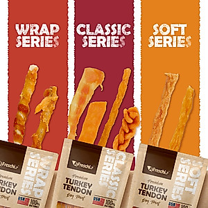 AFreschi Chicken and Turkey Dog Treats (Wrapped Rice Bone+Soft Strip, Pumpkin)