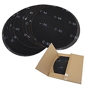 HUAALIUCHE 17" Sanding Screen Discs - Mesh Floor Sanding Screen - Black Silicon Carbide - for Wood Floors (10 Pack, 80 Grit)