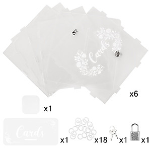 Hooqict Frosted Acrylic Wedding Card Box with Lock Large Rustic Gift Card Boxes for Reception, Party, Wishing Well, Money Box Holder, Graduation Decorations, Baby Shower