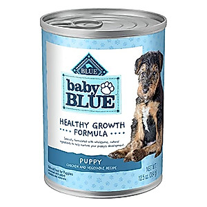 Blue Buffalo Baby BLUE Healthy Growth Formula Natural Puppy Wet Dog Food, Chicken and Vegetable Recipe 12.5-oz Cans (Pack of 12)