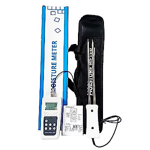 HFBTE Storage Hay Moisture Meter Tester Detector Statistical Hay Bale Moisture Meter Tester Range 5-82% for Alfalfa Pasture Knot Straw Leymus Chinensis Orchard Grass Pennisetum Hydridum And Other Hays