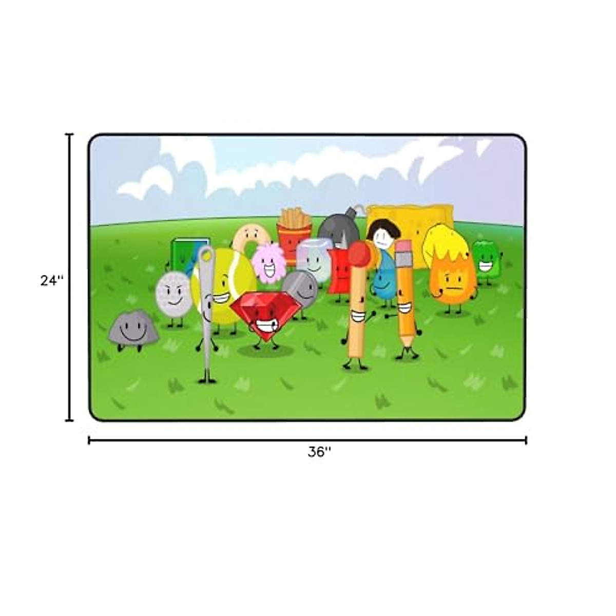 Bfdi Battle for Dream Anime Rug Soft Flannel Carpet 3D Non-Slip Area Rug Art Floor Mat Doormats Decorative Rugs for Bedroom Living Room 36"X24"