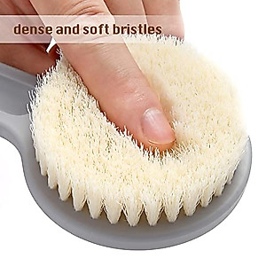 2Pack Back Scrubber for Shower, PIPUHA Back Scrubber Long Handle with Soft and Stiff Bristles, Shower Brush Body Exfoliating for Wet or Dry Brushing, Bathing Accessories for Body Brushes